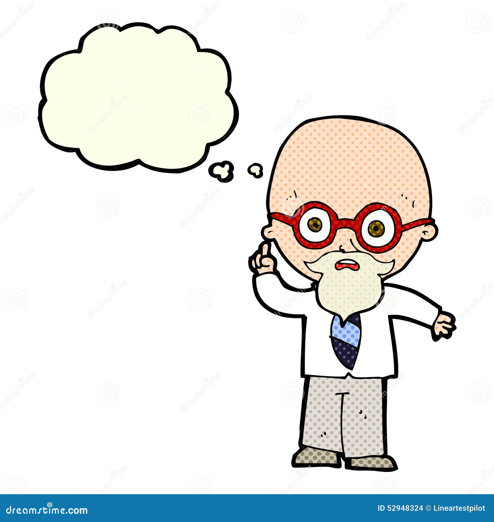 Cartoon Professor with Thought Bubble Stock Illustration - Illustration ...