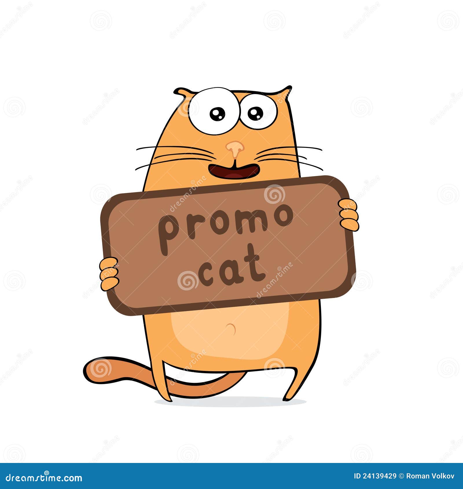 Cartoon promo cat stock vector. Illustration of advertisement - 24139429