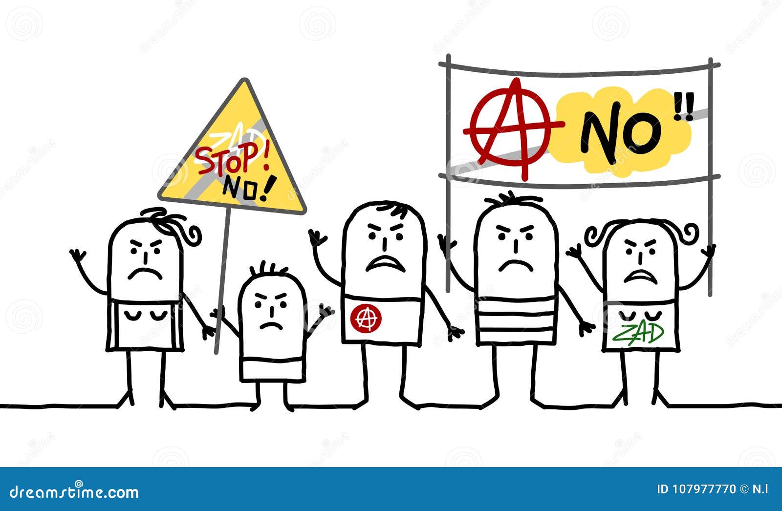 Cartoon Protesting Anarchist People Stock Vector - Illustration of ...