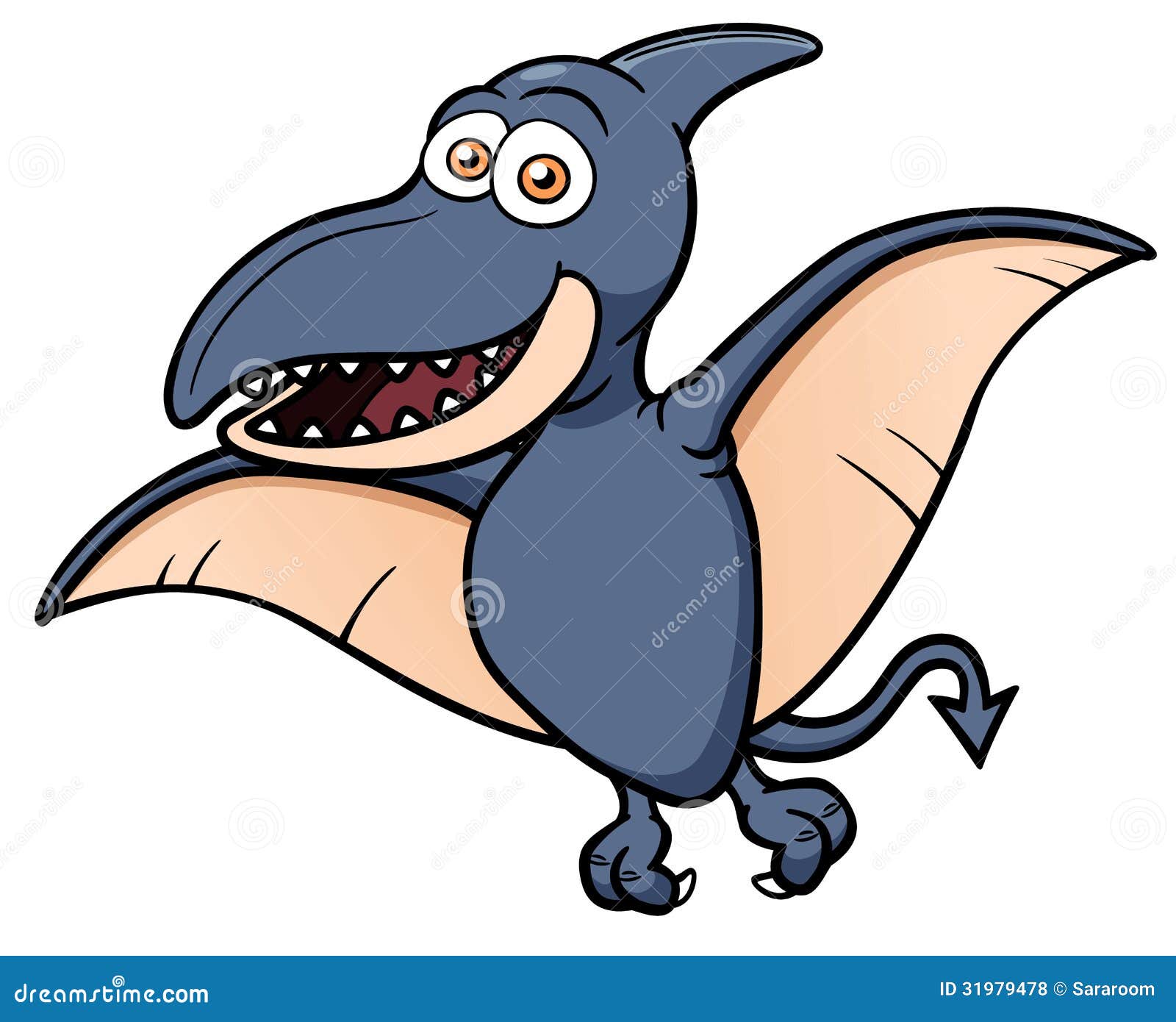 Cartoon Pteranodon. Flat Simple Style Flying Predator Dinosaur ...
