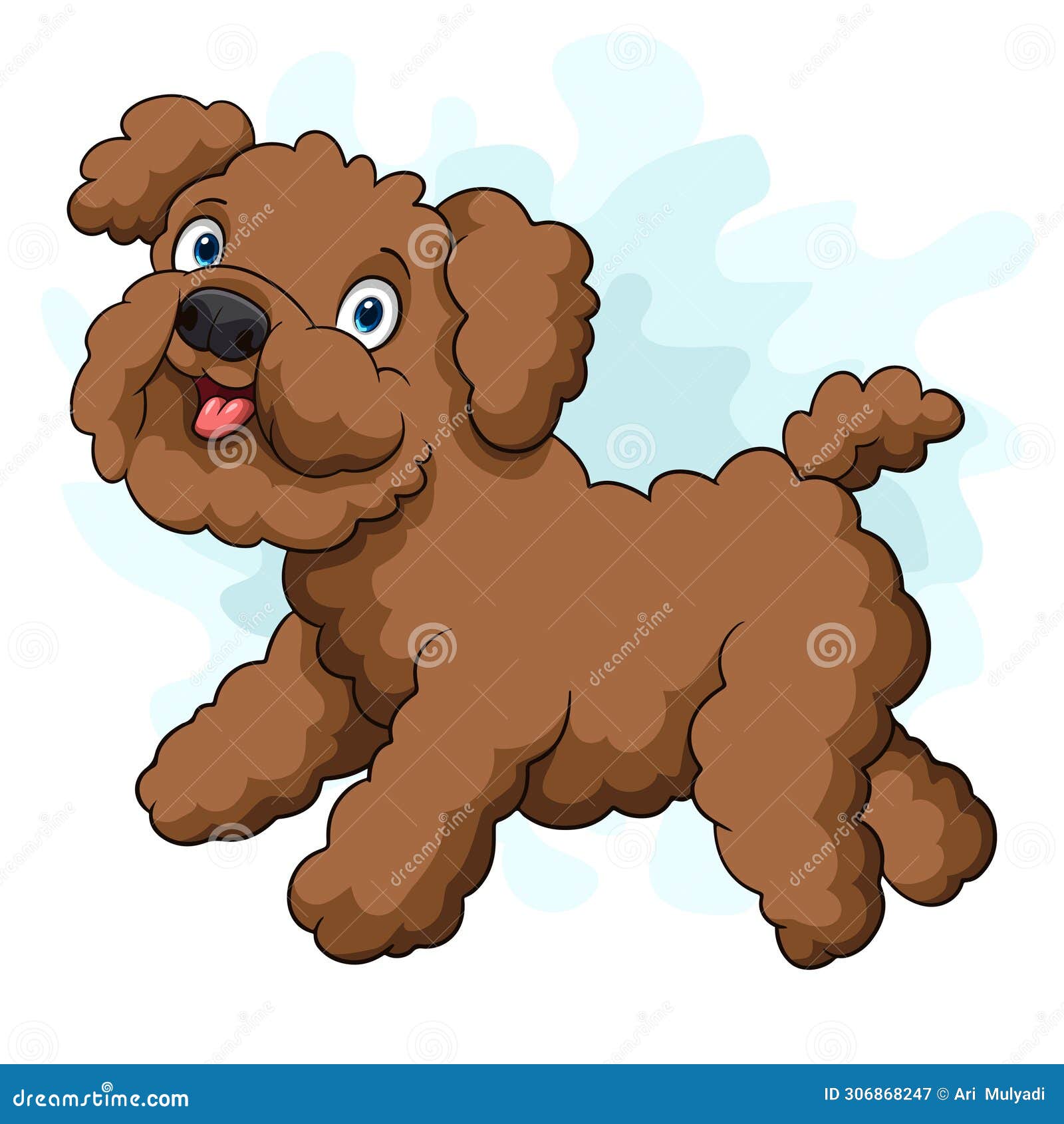 Cartoon Of Mud Puddle In The Middle Of The Road To Forest Vector ...