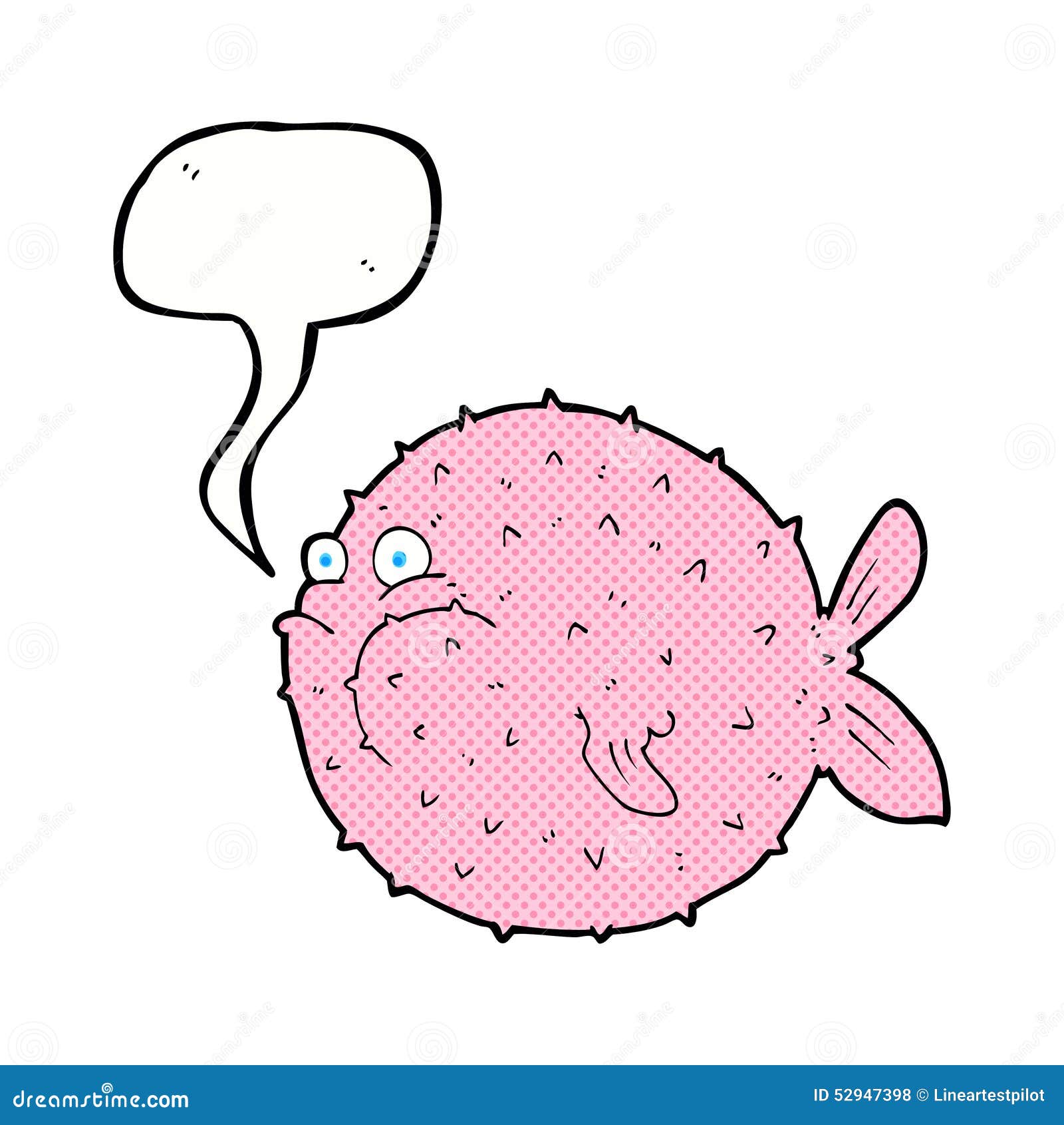 Cartoon Puffer Fish With Speech Bubble Stock Photography ...