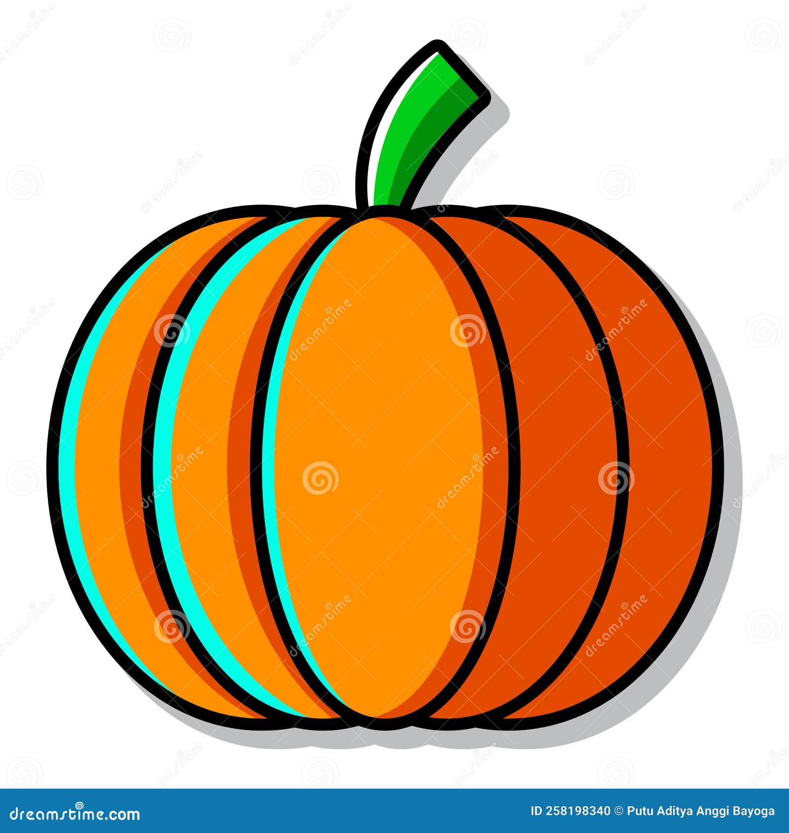 Cartoon pumpkin stock vector. Illustration of fruit - 258198340