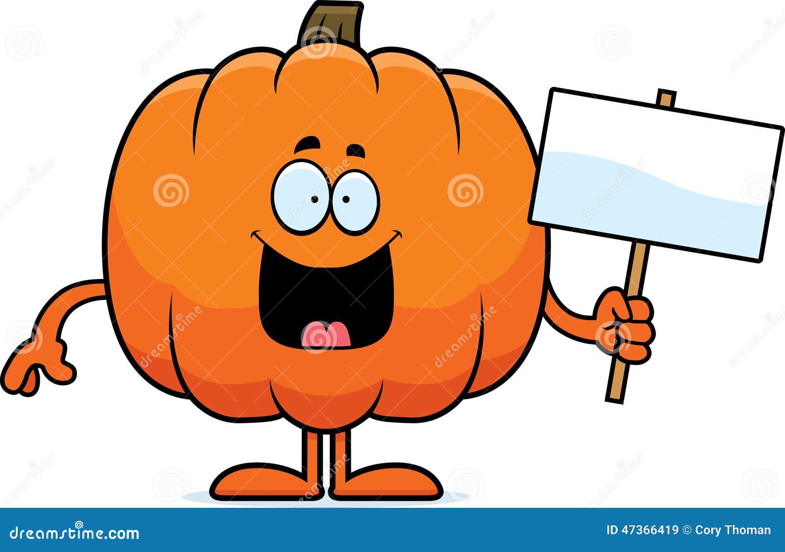 Cartoon Pumpkin Sign stock vector. Illustration of food - 47366419