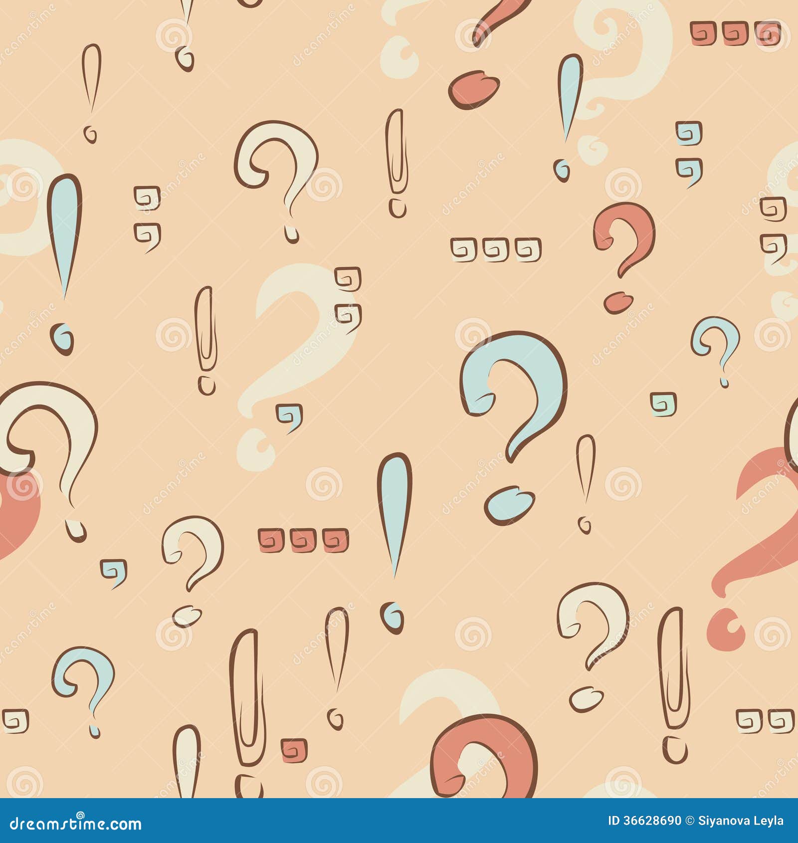 Cartoon Punctuation Seamless Pattern Stock Vector - Illustration of ...