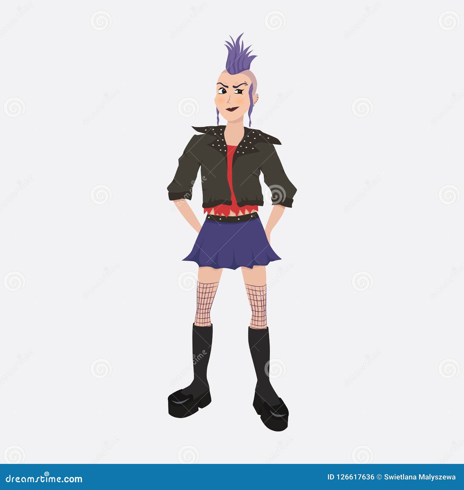 Cartoon Punk Rock Metal Guys Characters Vector Set | CartoonDealer.com ...