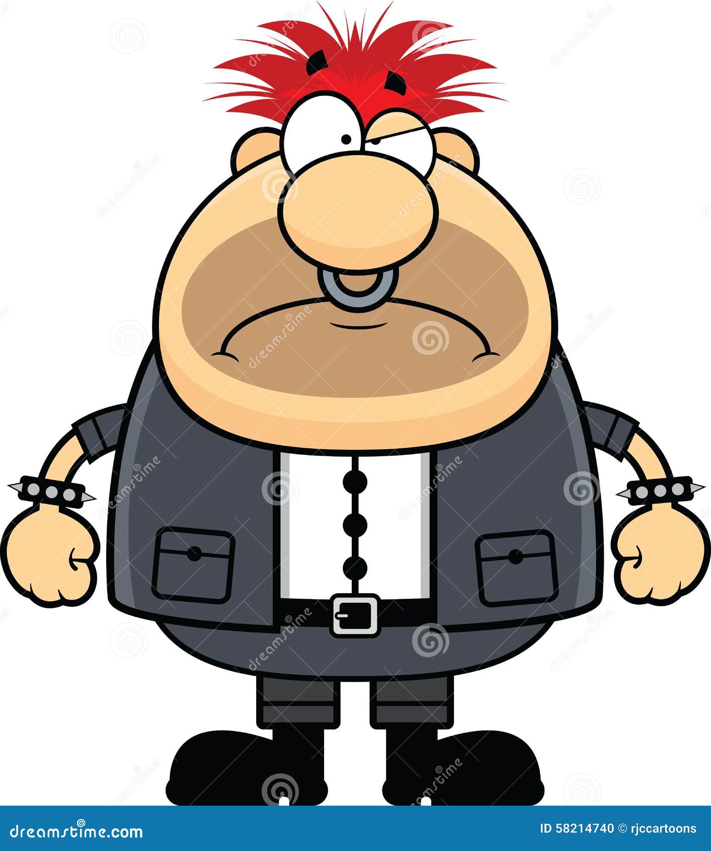 Cartoon Punk Man Grumpy stock vector. Illustration of white - 58214740