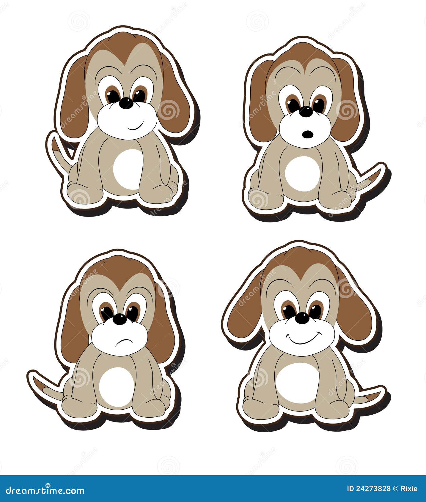 Cartoon pup stickers stock vector. Illustration of looking - 24273828