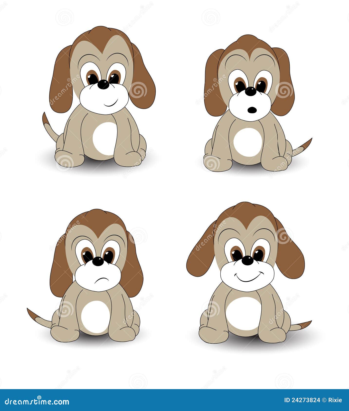 Cartoon pups stock illustration. Illustration of adorable - 24273824