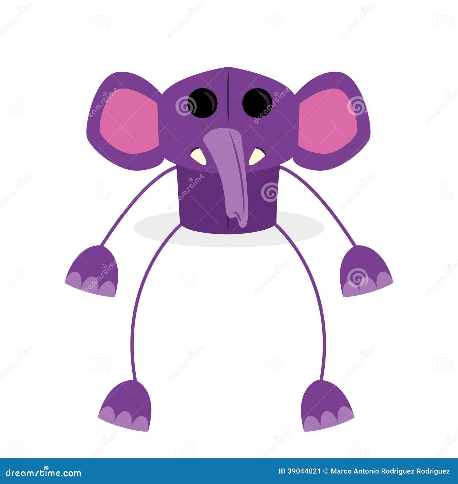 Cartoon Purple Elephant Isolated Stock Vector - Image: 39044021