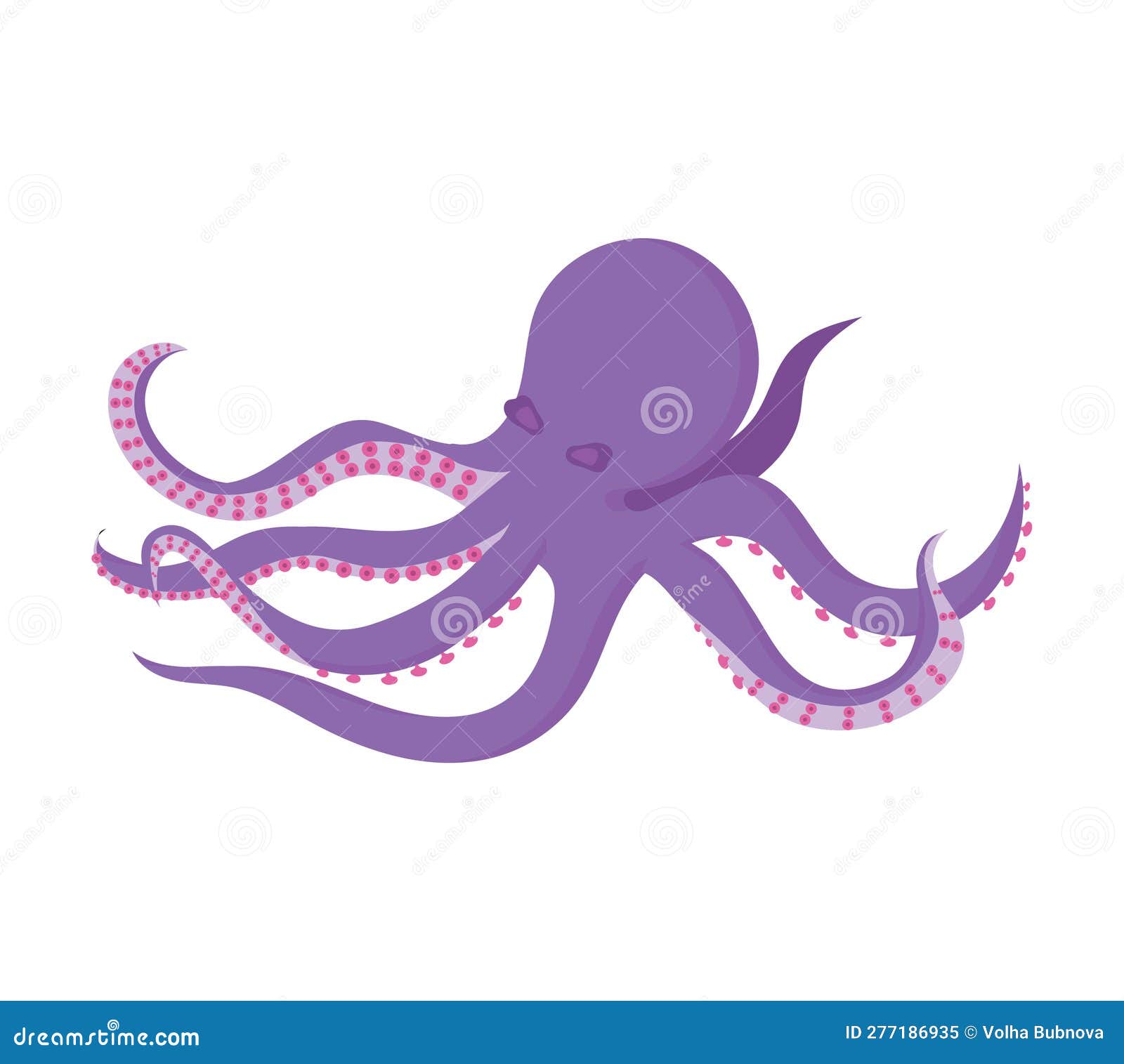 Cartoon purple octopus. stock vector. Illustration of design - 277186935