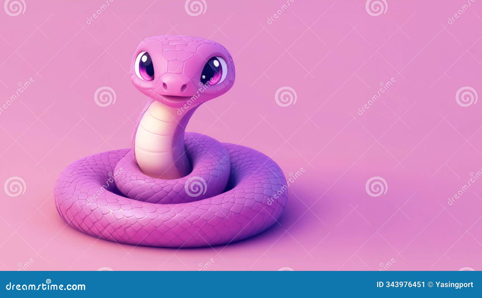 Cartoon Purple Snake on a Purple Background Stock Illustration ...