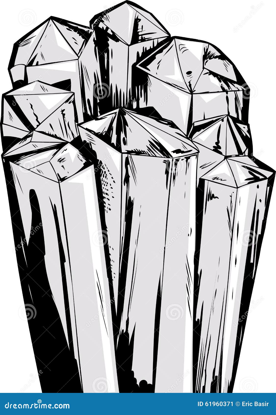 Cartoon Quartz Crystals stock illustration. Illustration of mineral ...