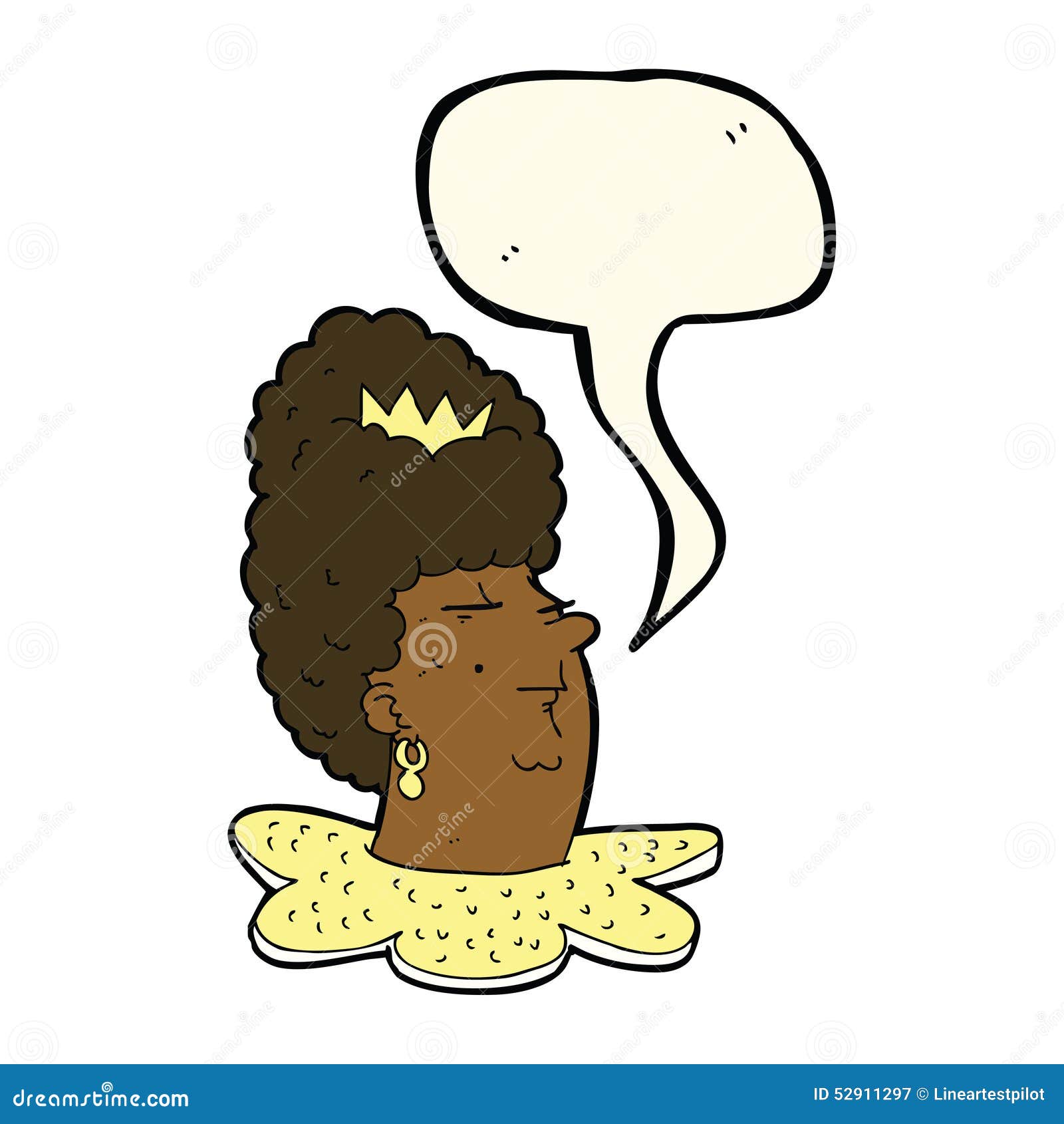 Cartoon Queen Head with Speech Bubble Stock Illustration - Illustration ...