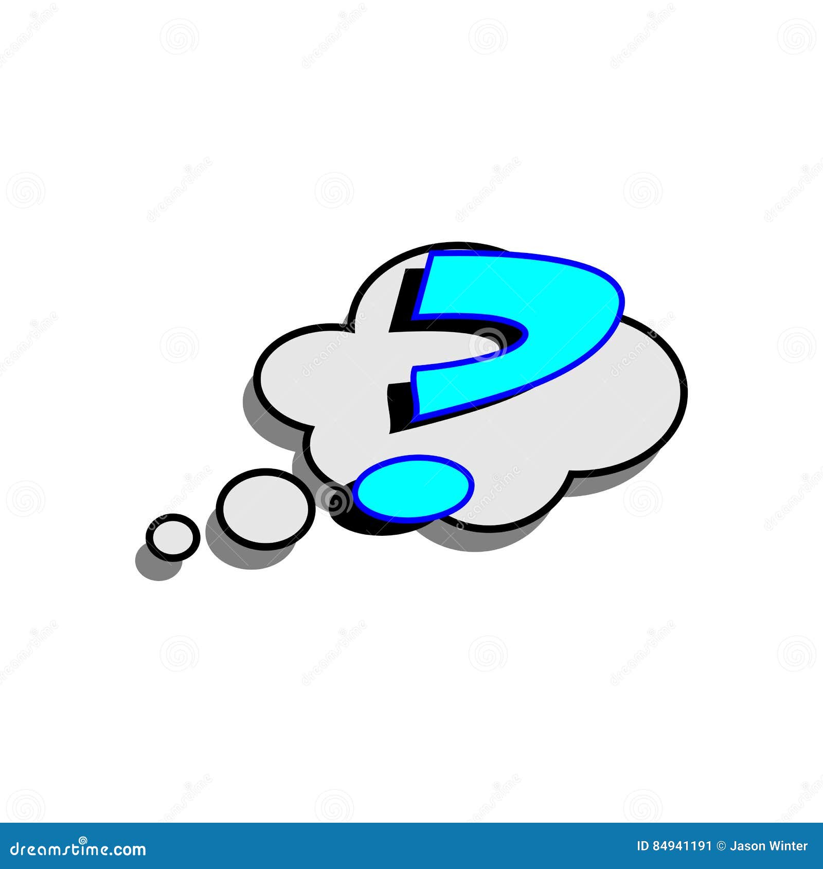 Cartoon Question Mark stock vector. Illustration of comic - 84941191