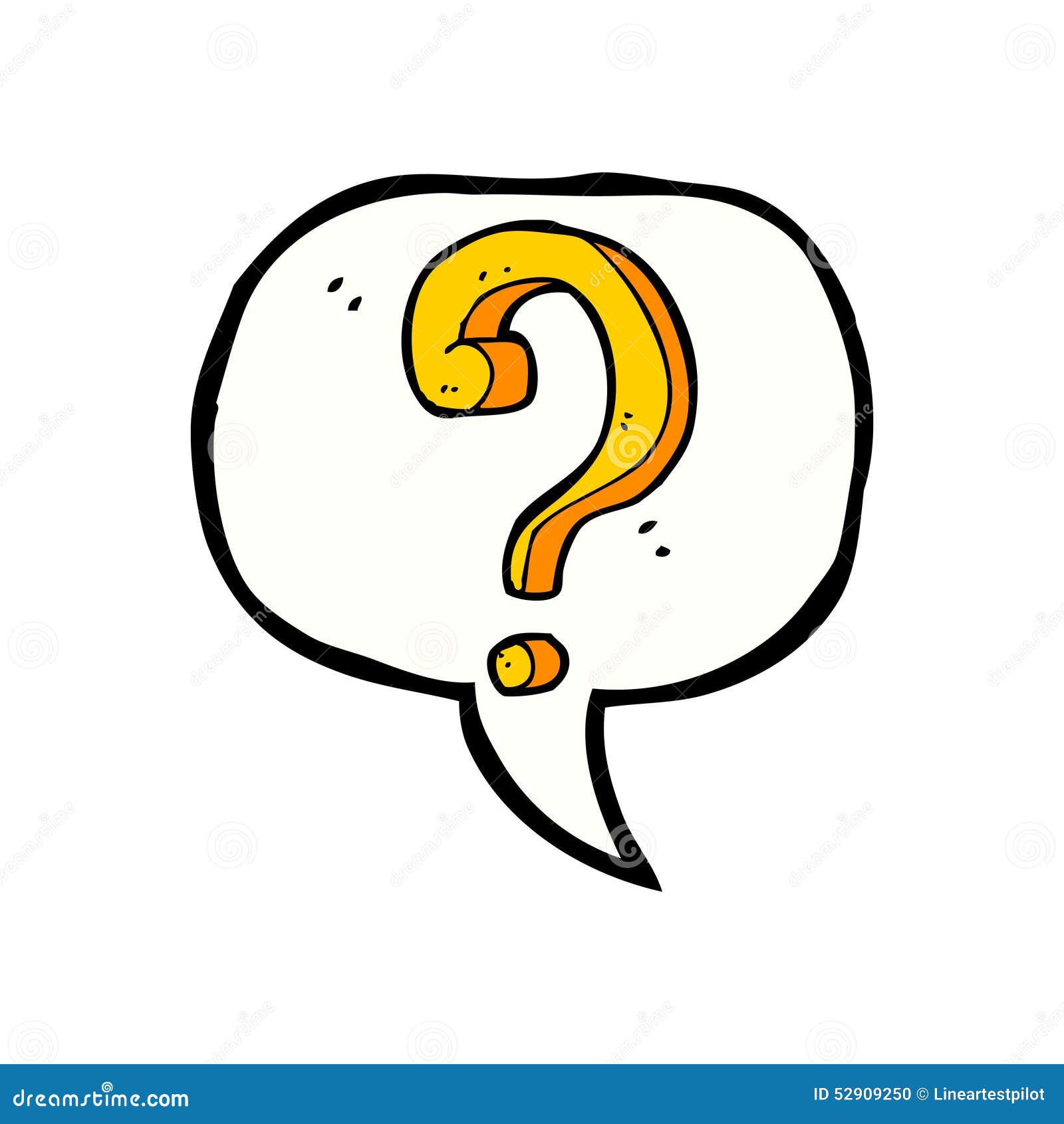Cartoon Question Mark with Speech Bubble Stock Illustration ...
