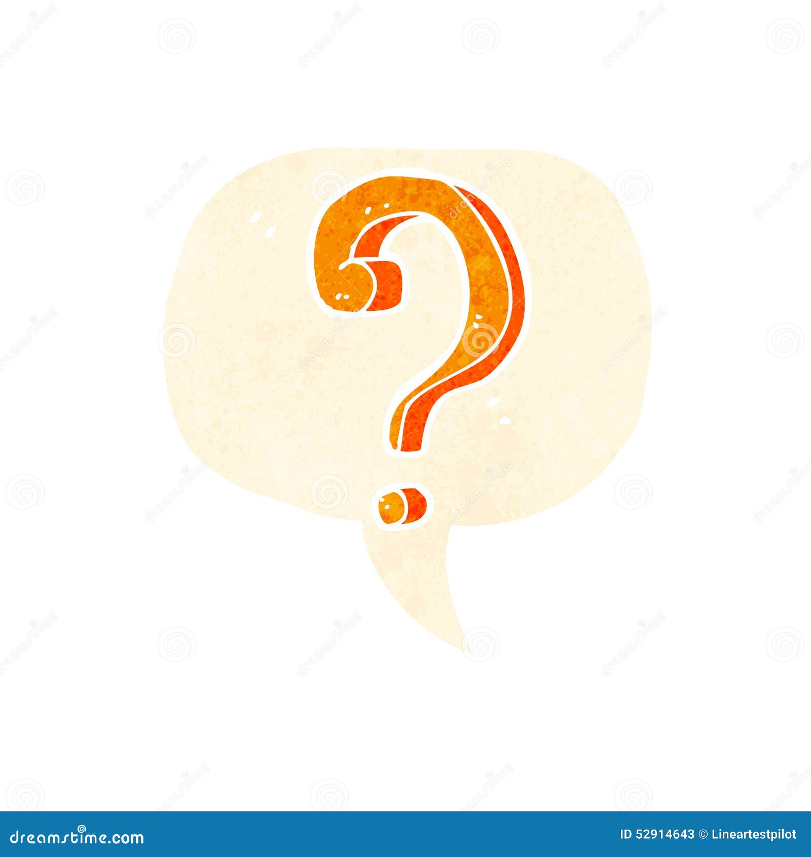 Cartoon Question Mark with Speech Bubble Stock Illustration ...