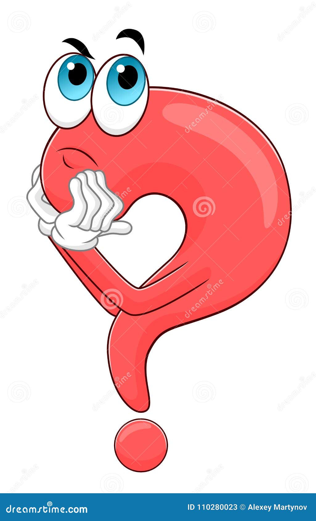 Cartoon Question Mark Thinks Stock Vector - Illustration of vector ...