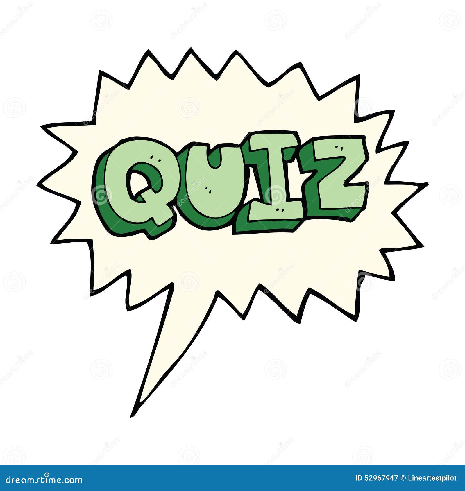 Cartoon Quiz Sign with Speech Bubble Stock Illustration - Illustration ...