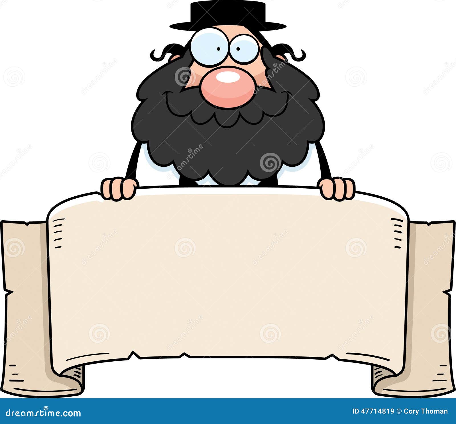 Cartoon Rabbi Banner stock vector. Illustration of sign - 47714819