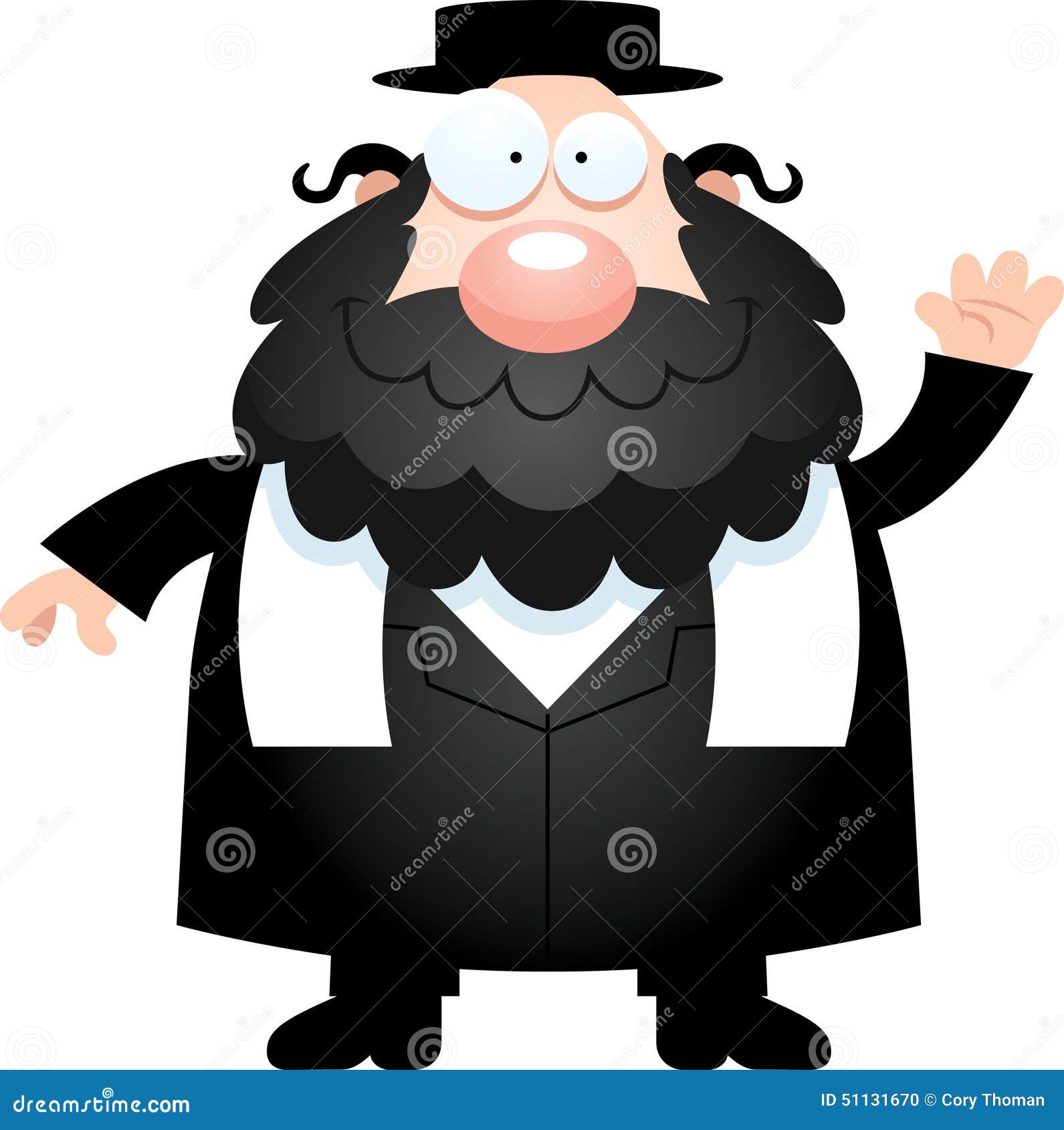 Cartoon Rabbi Waving stock vector. Illustration of rabbi - 51131670