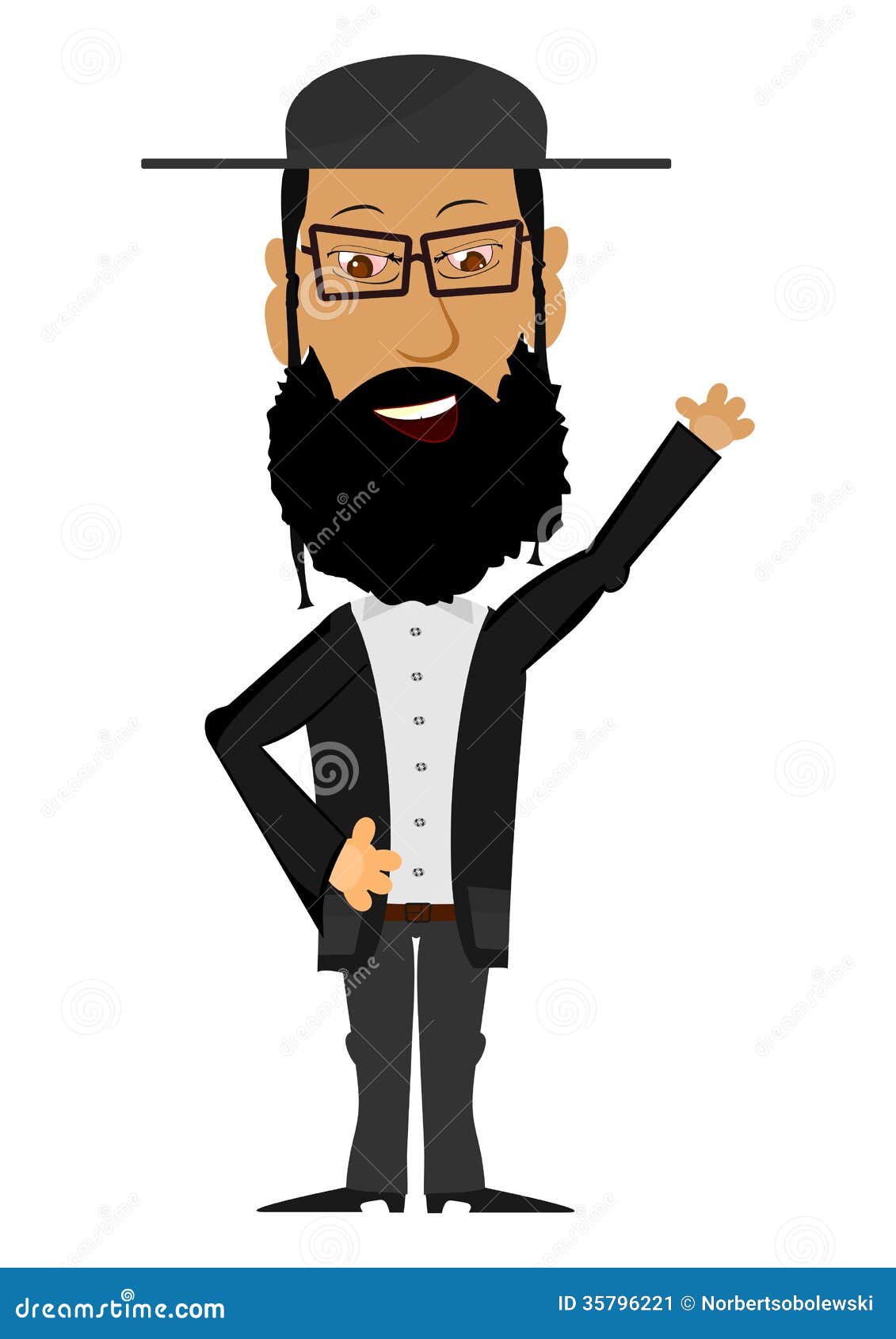 Cartoon Rabbi on a White Background Stock Illustration - Illustration ...