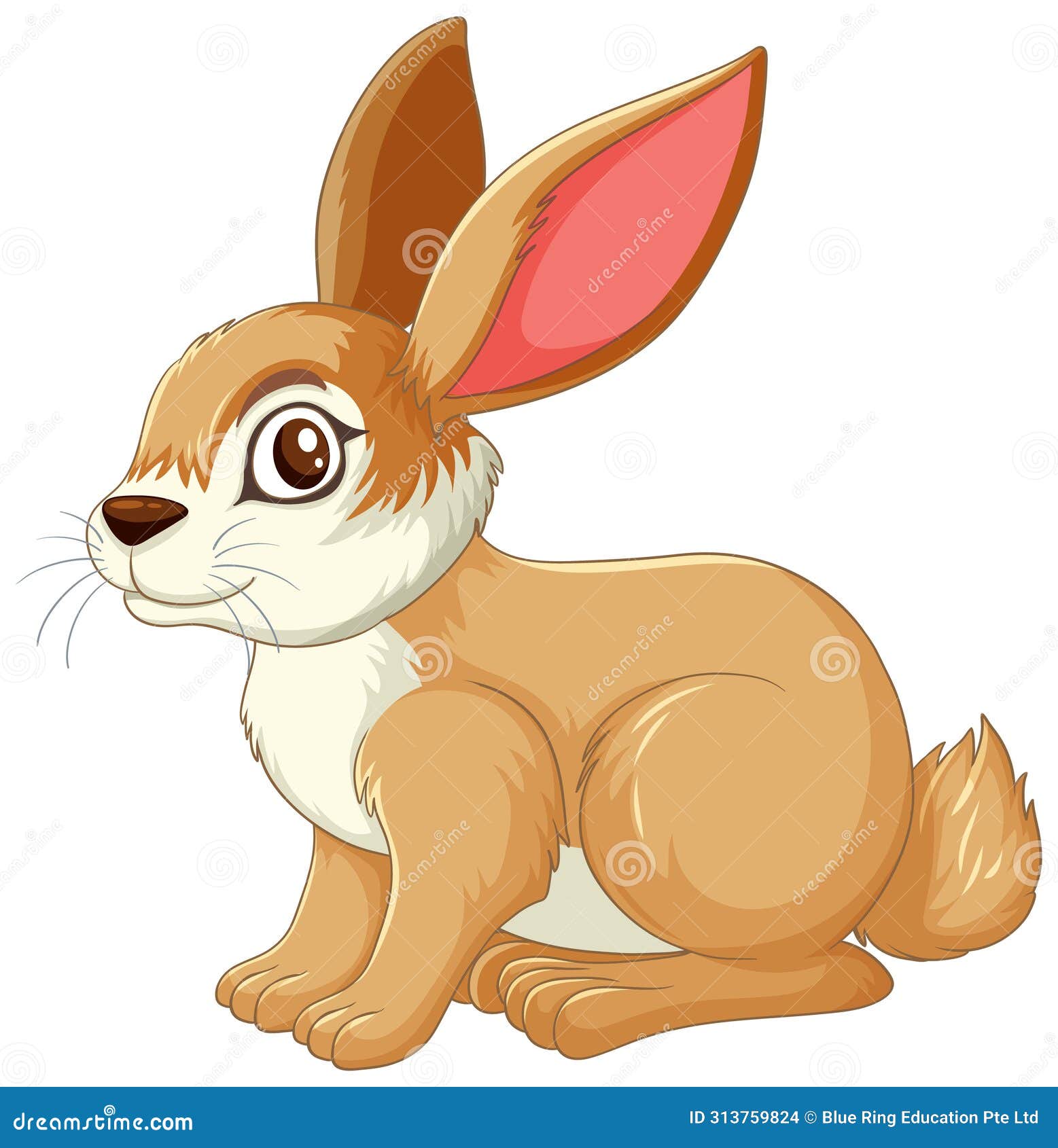 Cartoon Rabbit with Big Ears Stock Vector - Illustration of cuddly ...