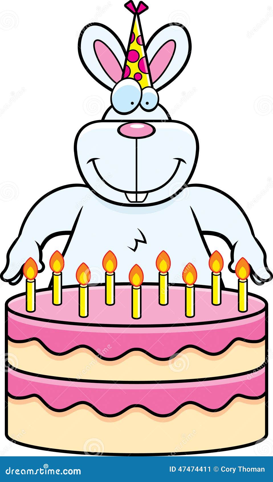 Cartoon Rabbit Birthday stock vector. Illustration of vector - 47474411