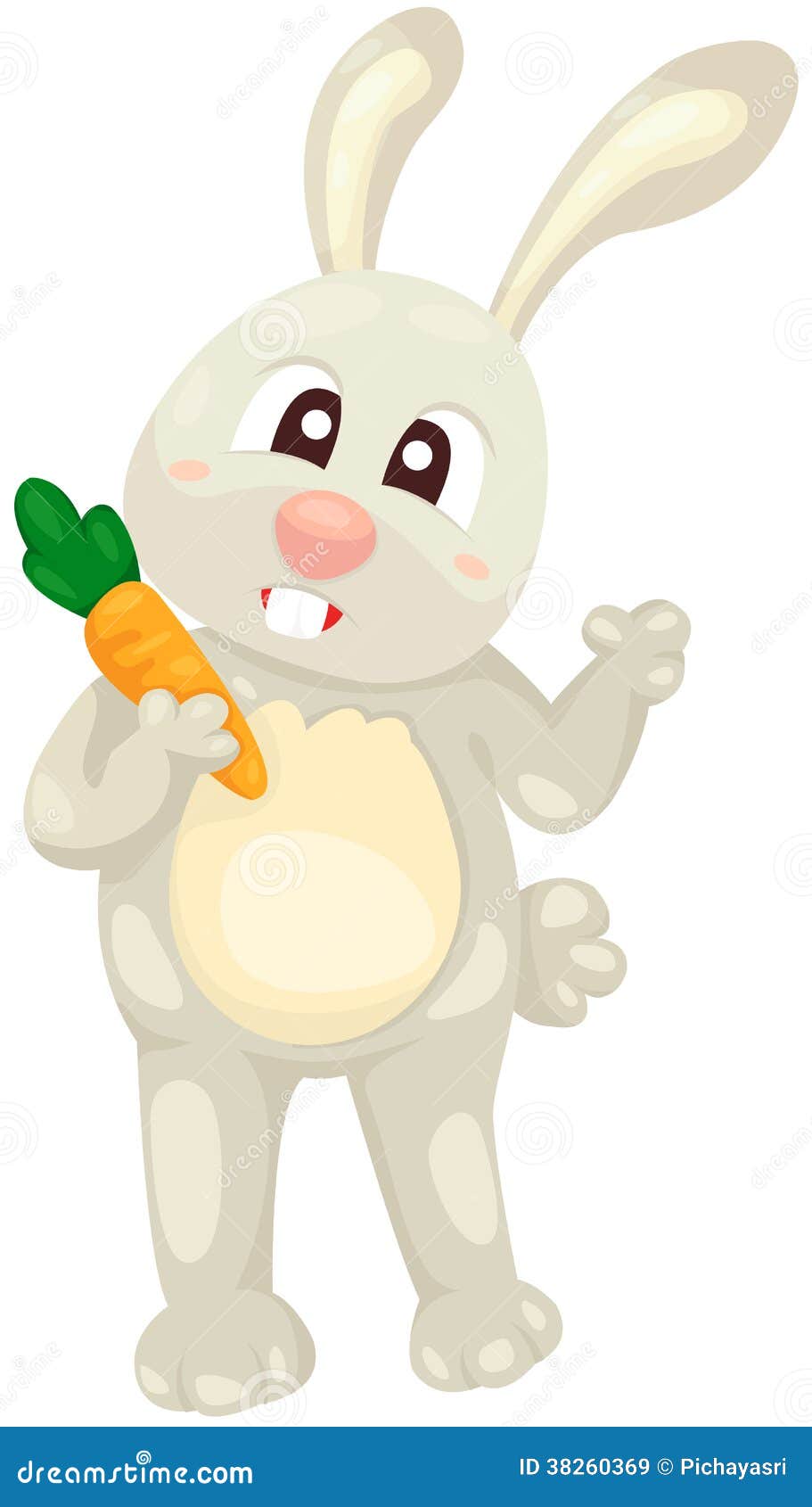 Cartoon rabbit with carrot stock vector. Illustration of nature - 38260369