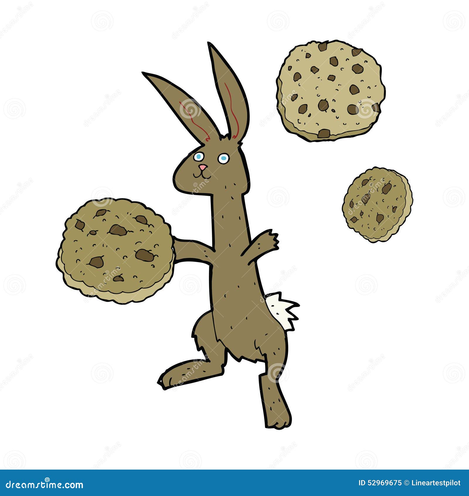 Cartoon Rabbit with Cookies Stock Illustration - Illustration of quirky ...