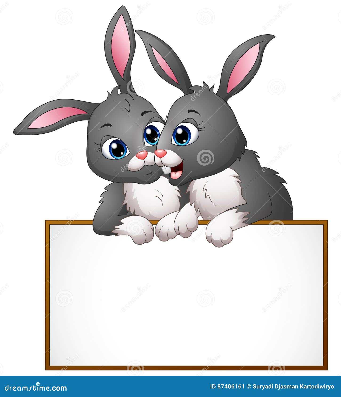 Couples Rabbit Cartoon Driving A Car On City Background | CartoonDealer ...