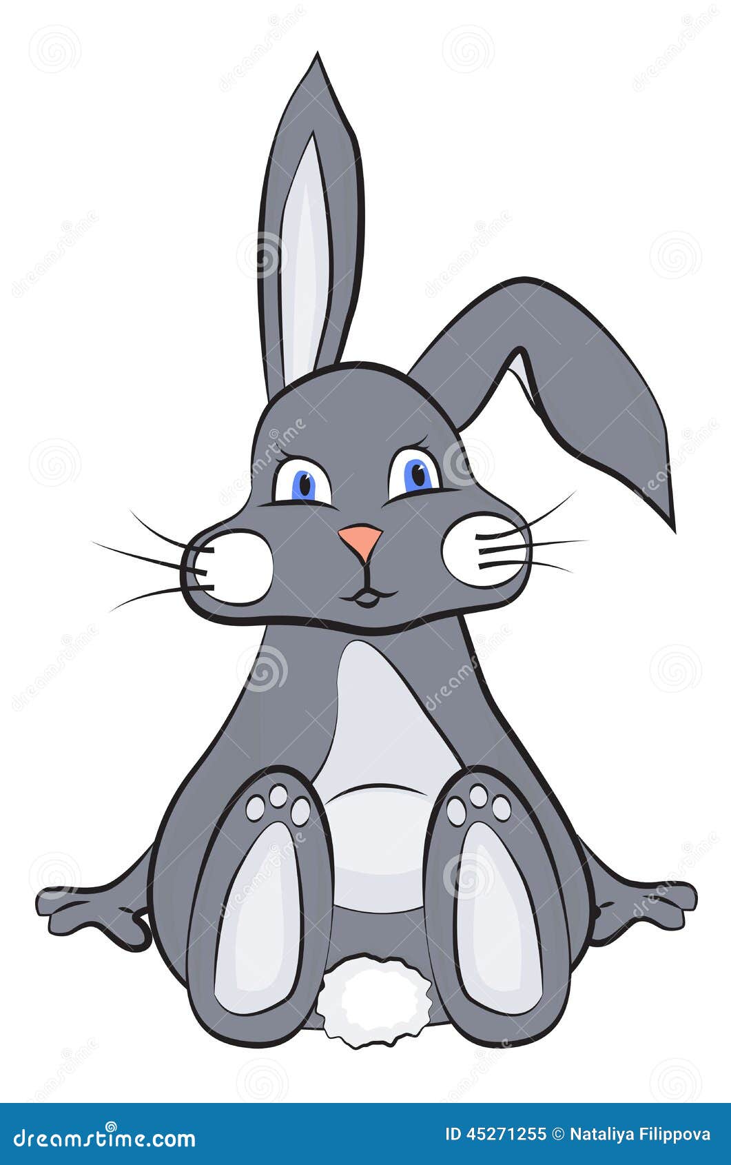 Cartoon rabbit stock vector. Illustration of hare, sitting - 45271255