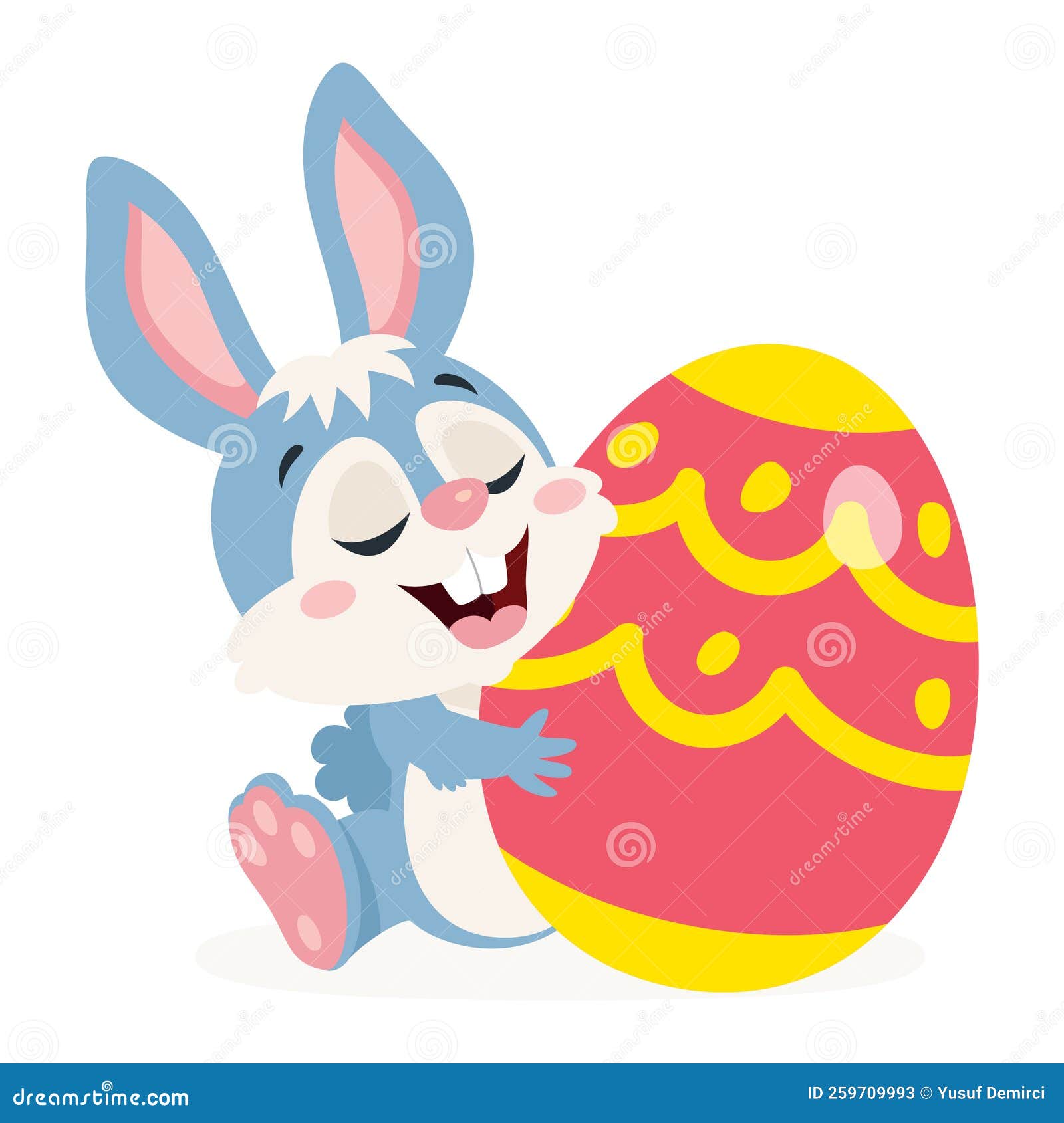 Cartoon Rabbit with Easter Egg Stock Illustration - Illustration of ...