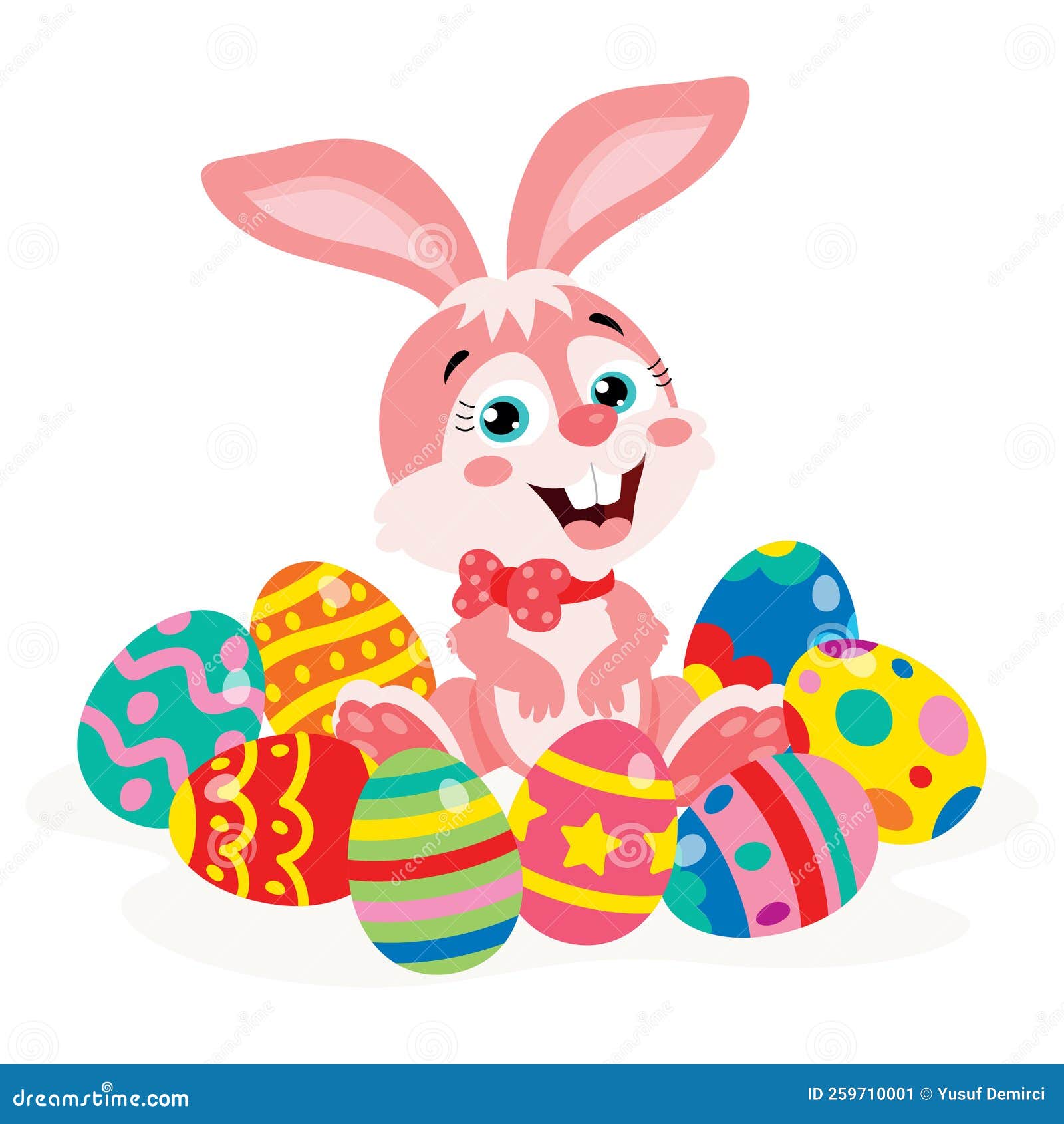 Cartoon Rabbit with Easter Egg Stock Illustration - Illustration of ...