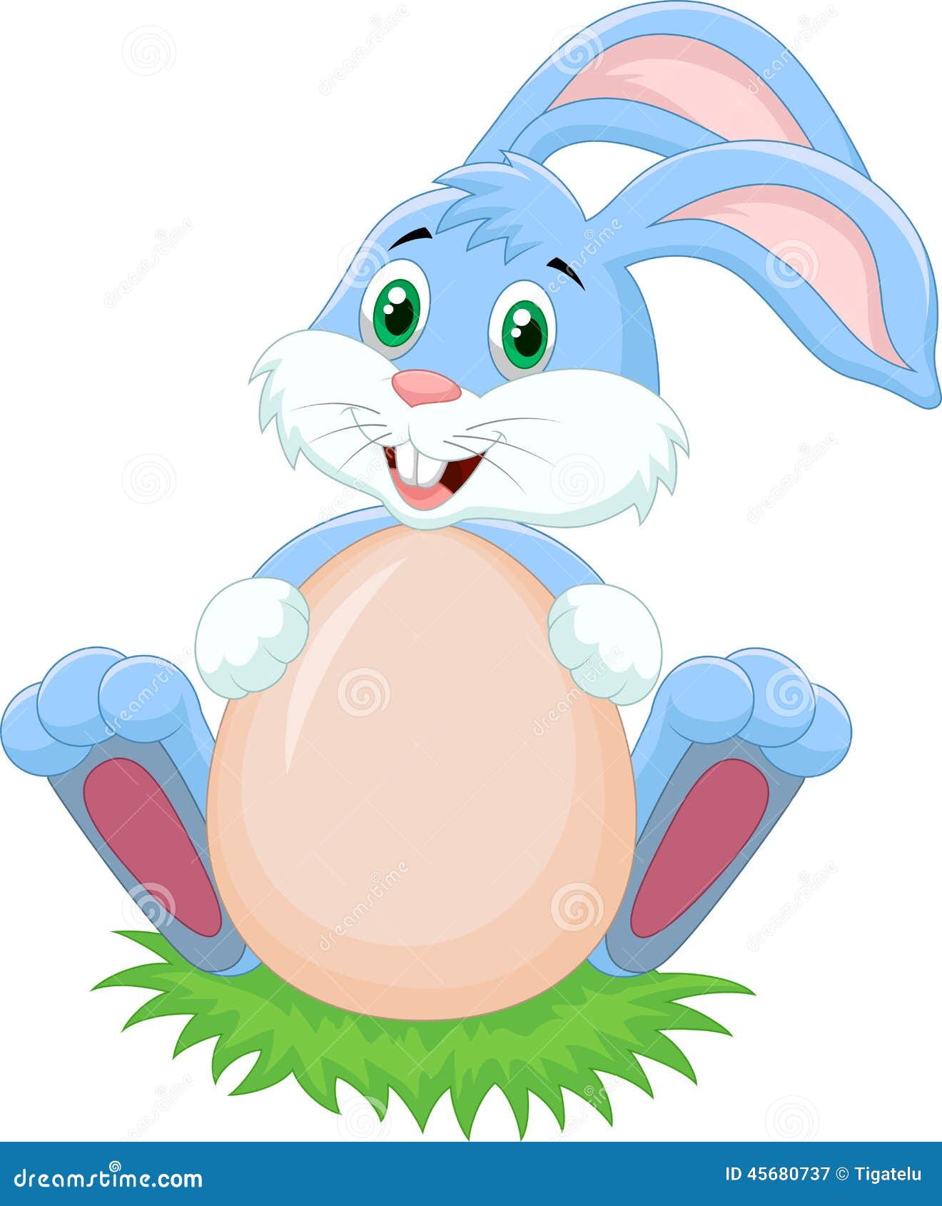 Cartoon rabbit with egg stock vector. Illustration of greeting - 45680737