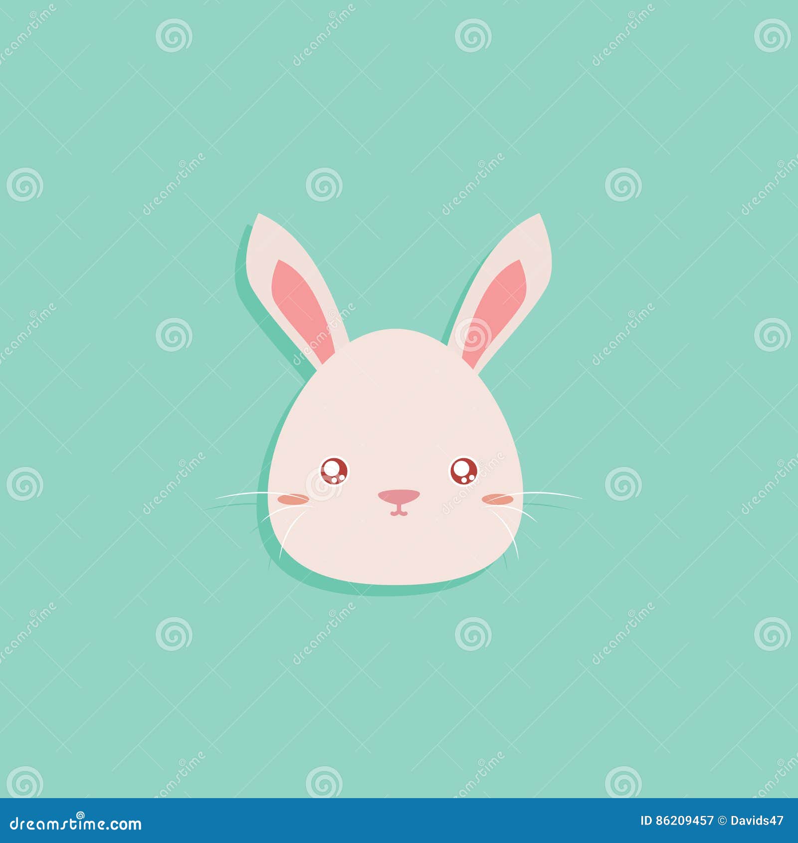 Cartoon rabbit face stock vector. Illustration of vector - 86209457