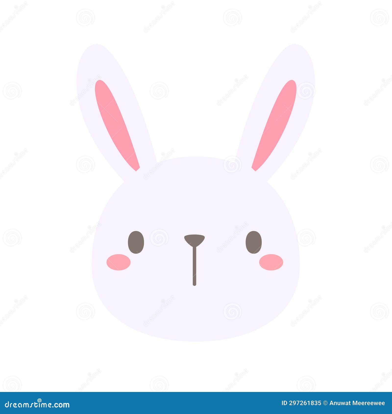 Cartoon Rabbit Face Cute Pets for Kids Stock Vector - Illustration of ...