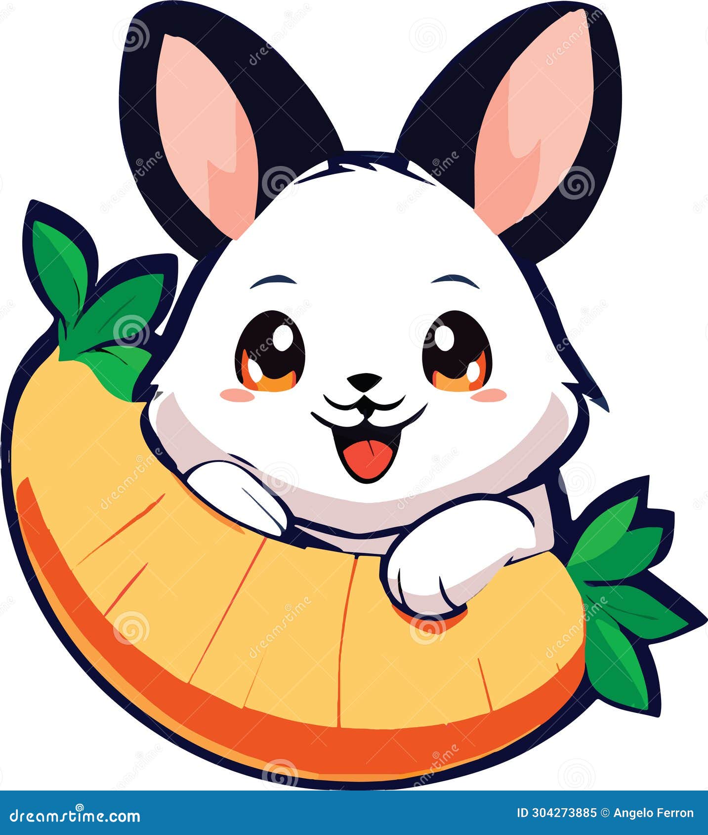 Cartoon of Rabbit Holding a Carrot- Stock Vector - Illustration of ...