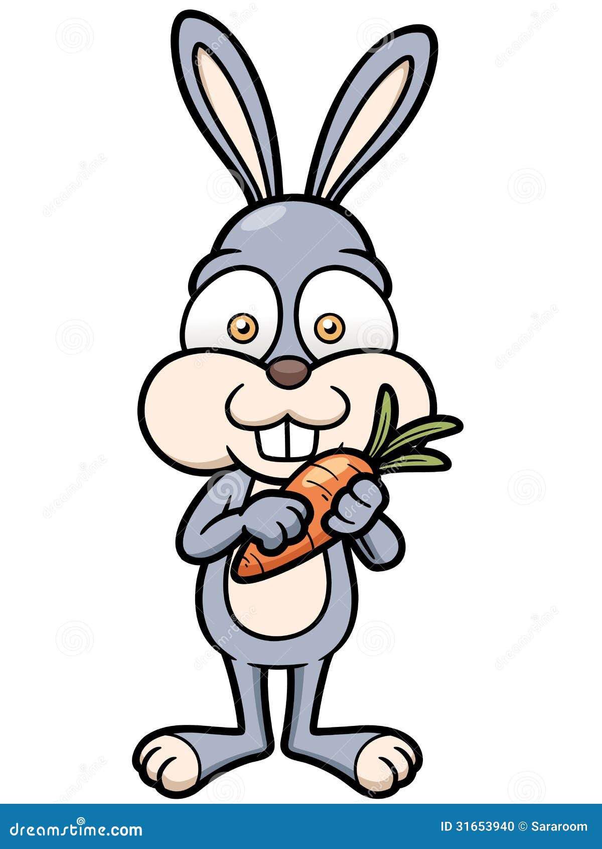 Cartoon Rabbit Holding Carrot Stock Vector - Illustration of cute ...
