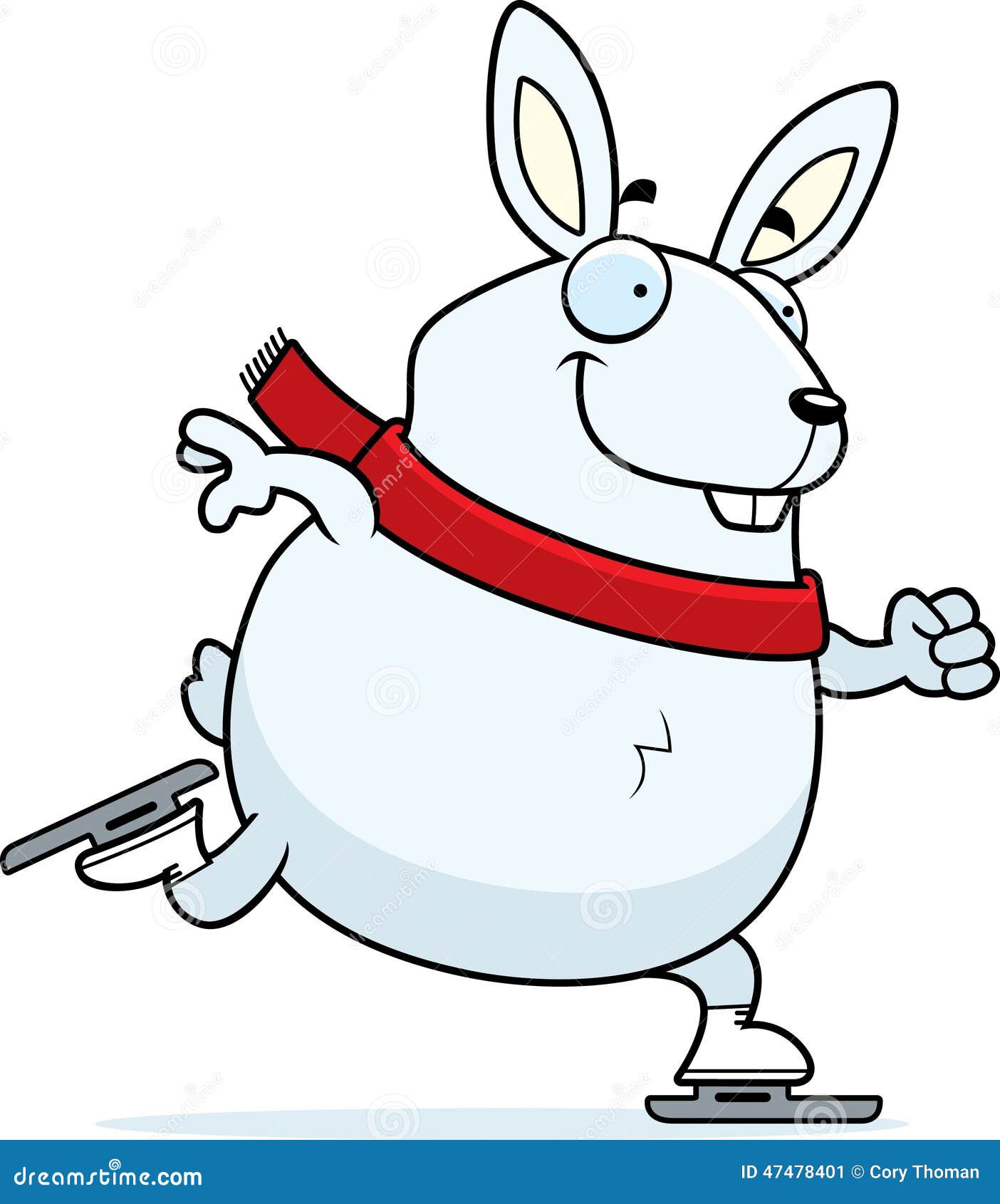 Cartoon Rabbit Ice Skating stock vector. Illustration of hare - 47478401