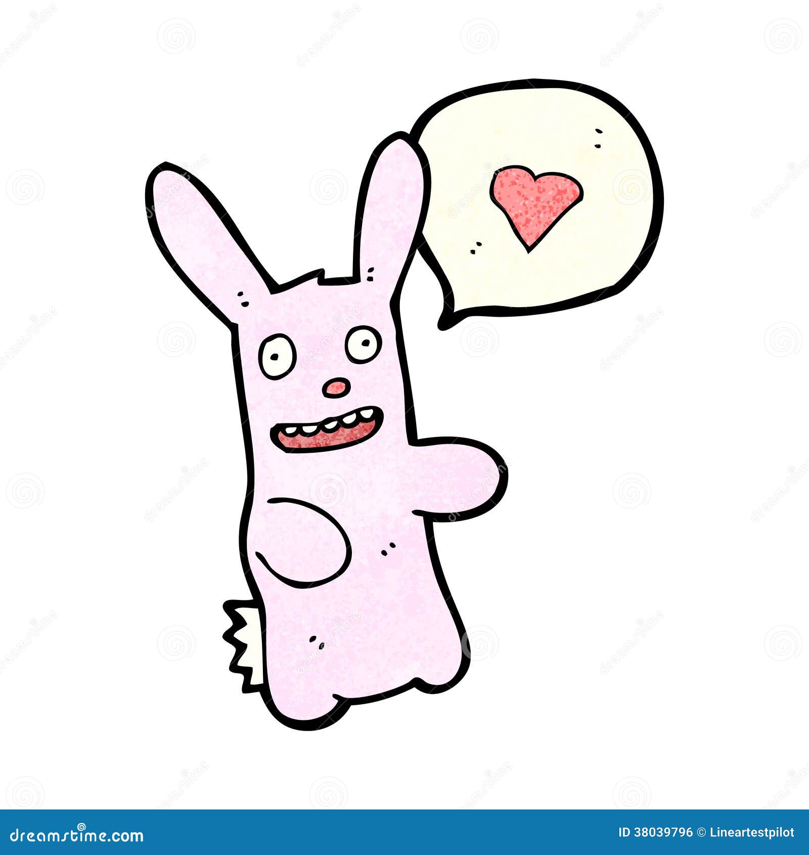 Cartoon Rabbit with Love Heart Stock Vector - Illustration of cute ...