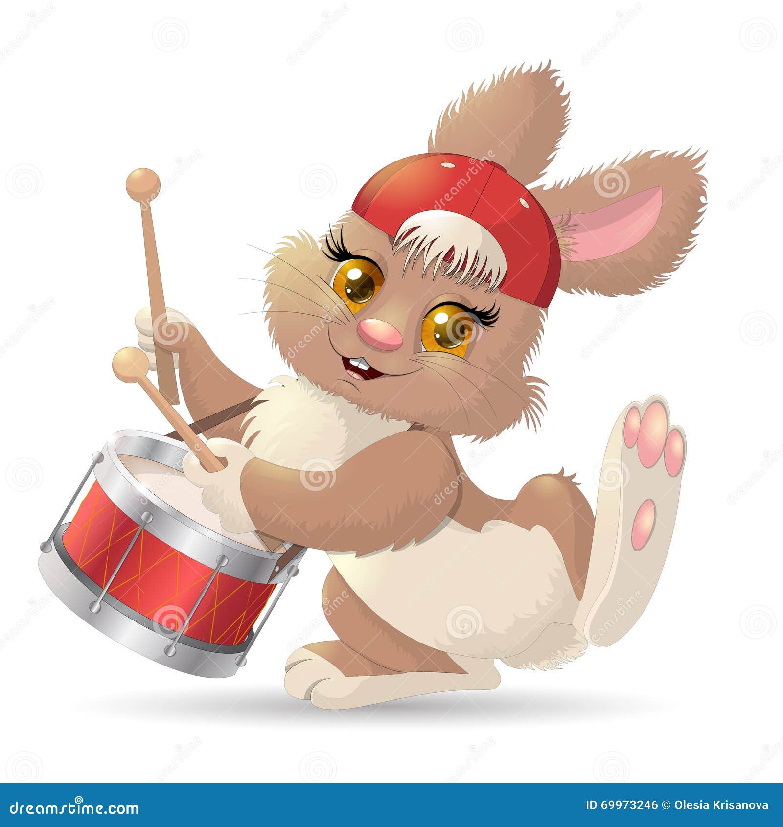 Cartoon Rabbit Musician. Vector Stock Vector - Illustration of color ...
