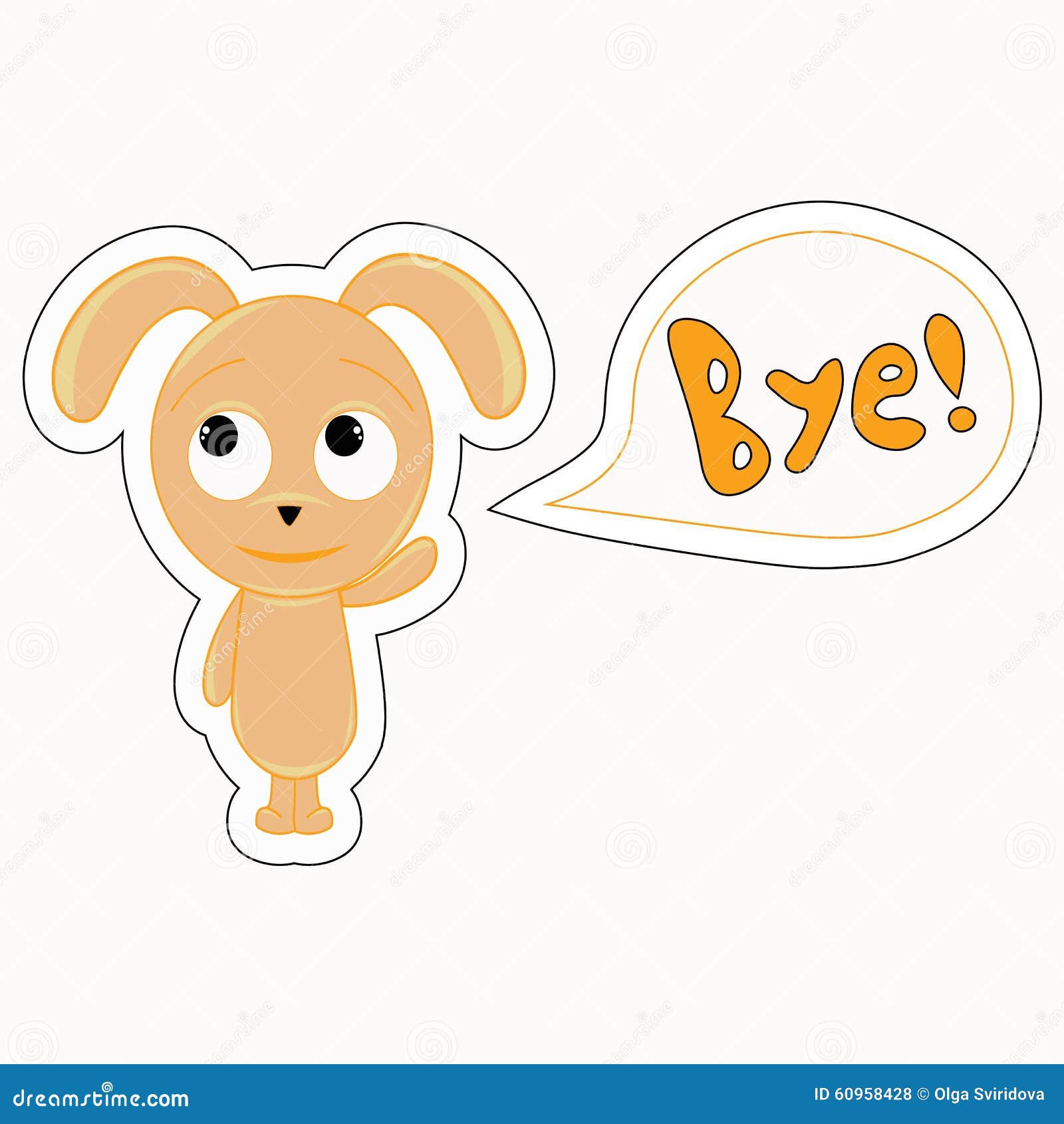 Cartoon rabbit says Bye stock vector. Illustration of pretty - 60958428