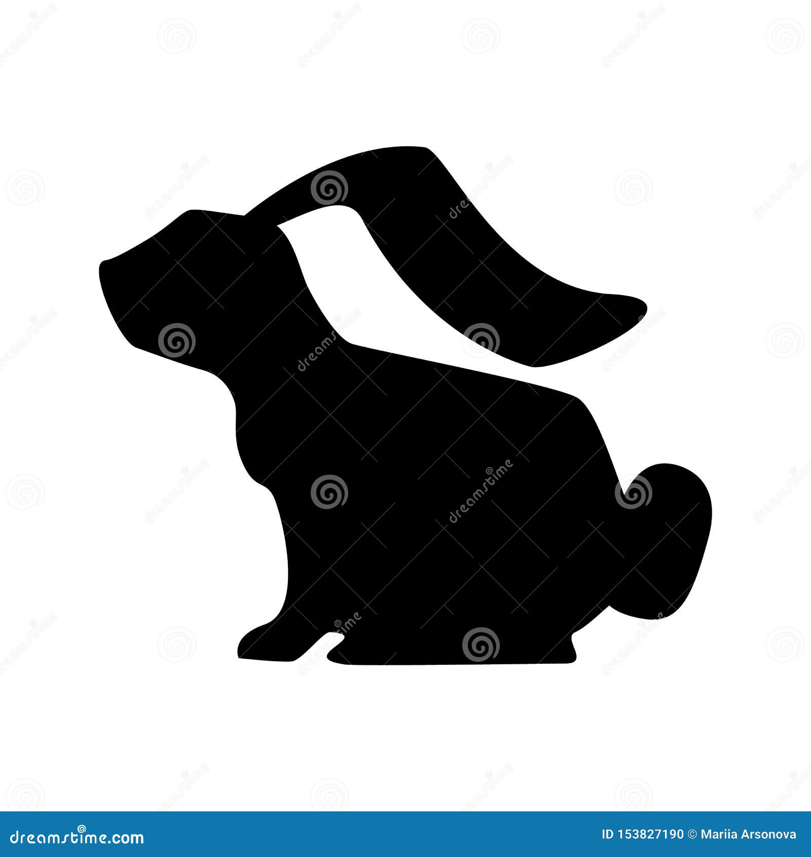 Cartoon Rabbit Silhouette. Element for Your Design Stock Vector ...