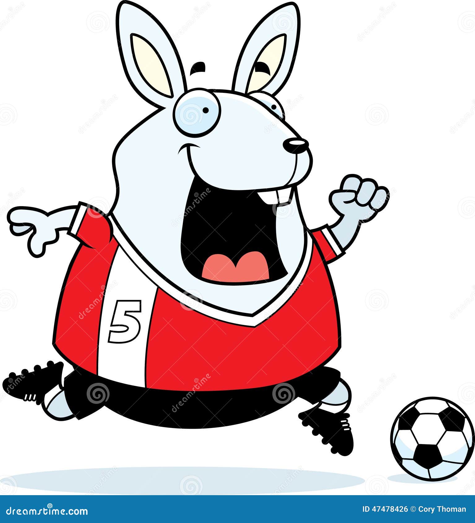 Cartoon Rabbit Soccer stock vector. Image of football - 47478426