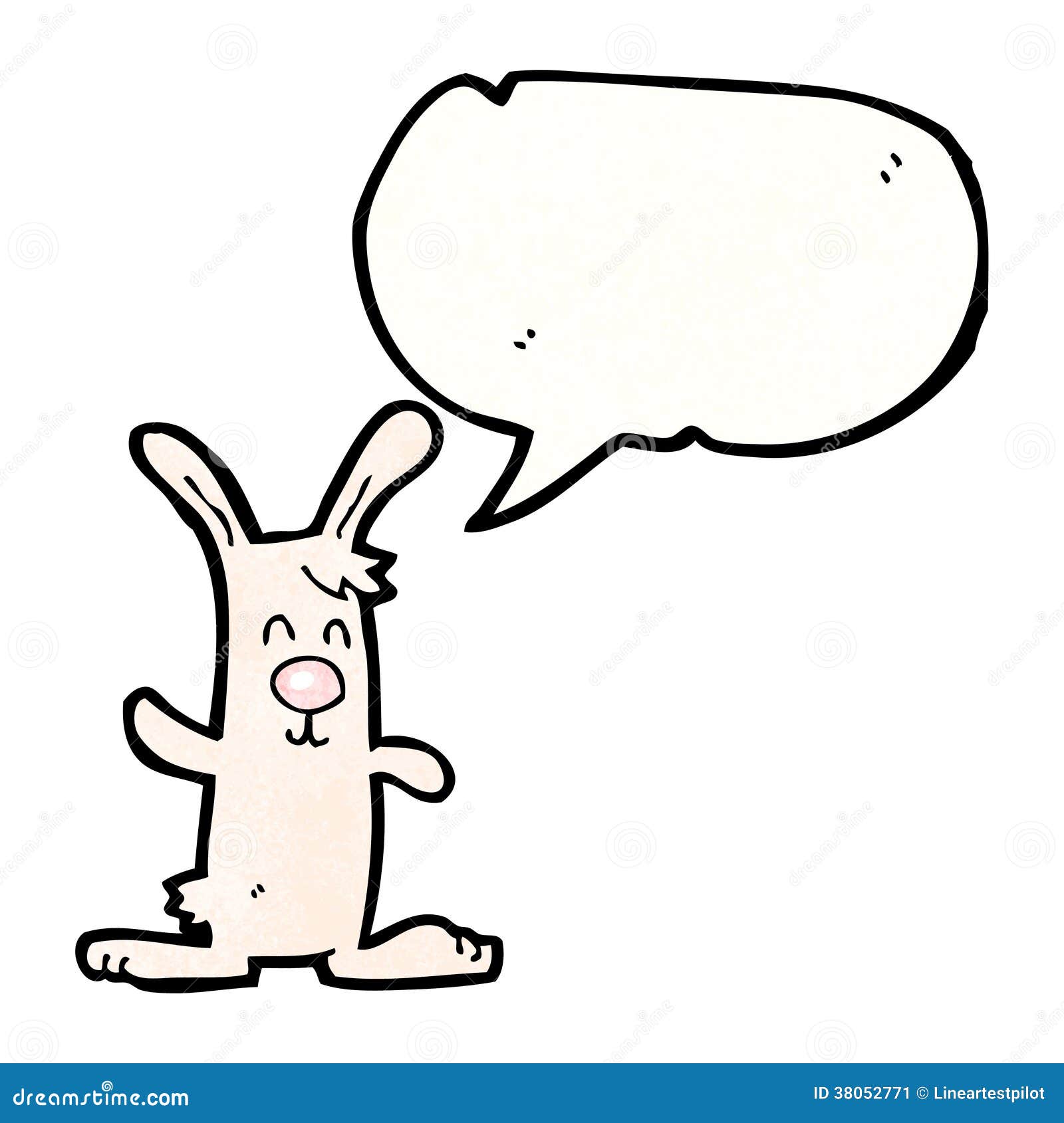 Cartoon Rabbit with Speech Bubble Stock Vector - Illustration of ...