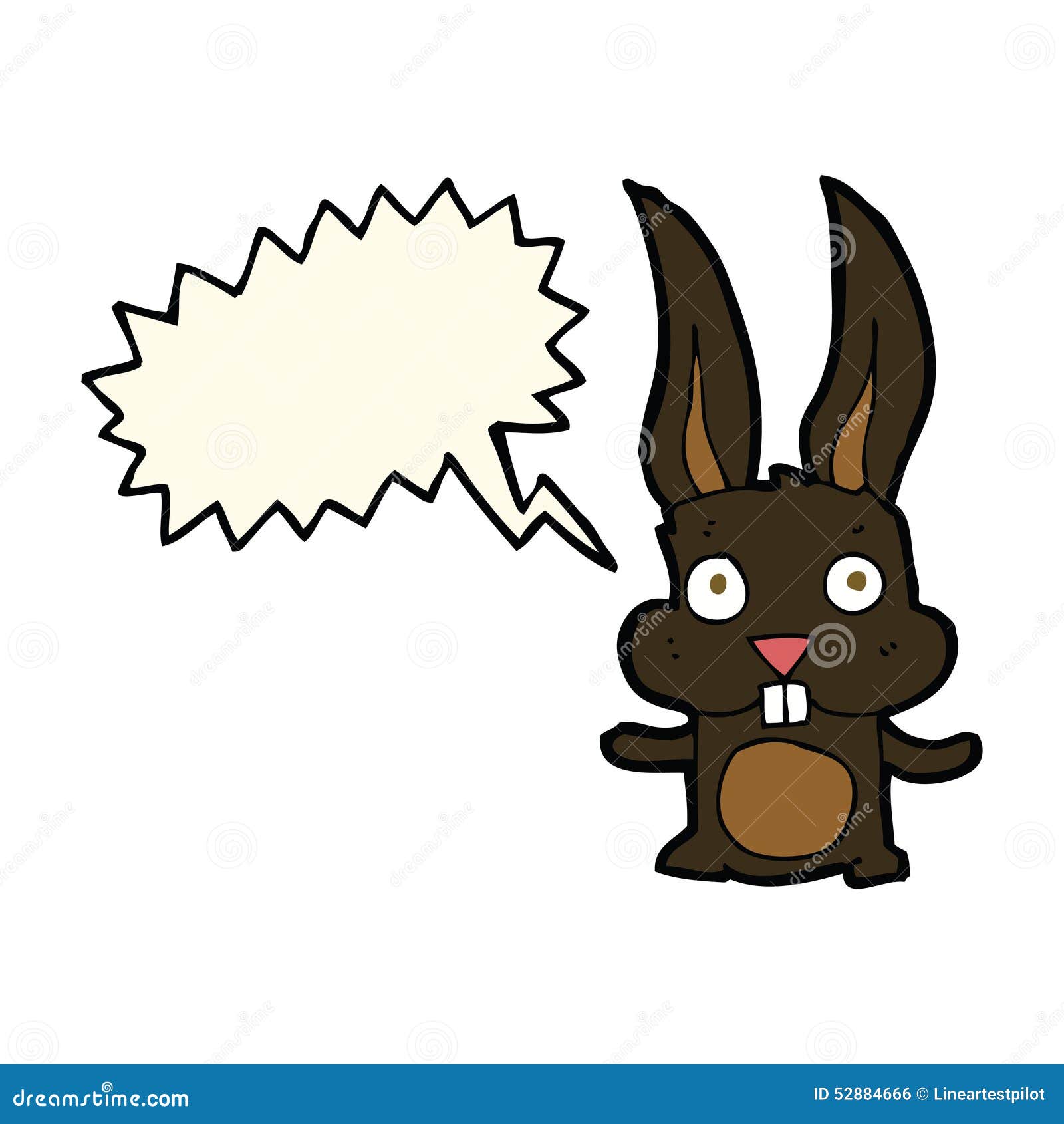 Cartoon Rabbit with Speech Bubble Stock Illustration - Illustration of ...