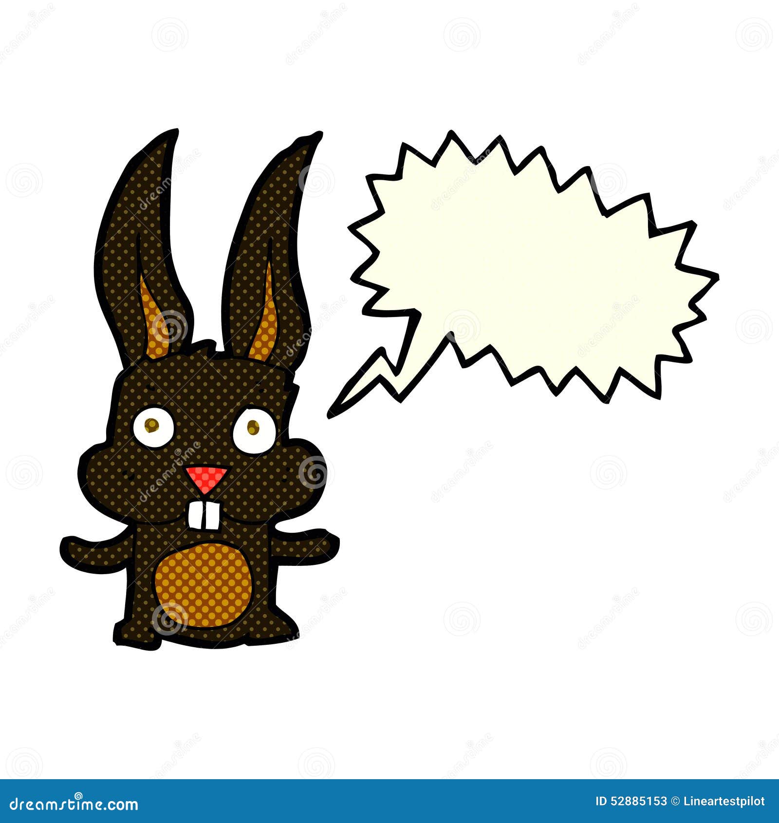 Cartoon Rabbit with Speech Bubble Stock Illustration - Illustration of ...