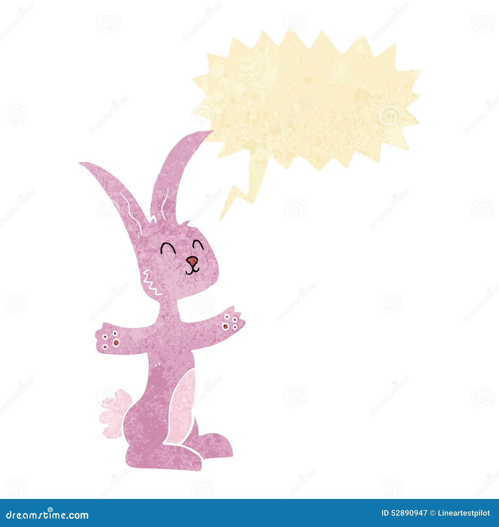 Cartoon Rabbit with Speech Bubble Stock Illustration - Illustration of ...