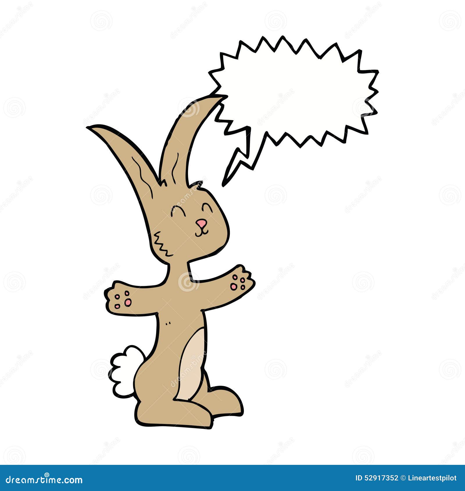 Cartoon Rabbit with Speech Bubble Stock Illustration - Illustration of ...